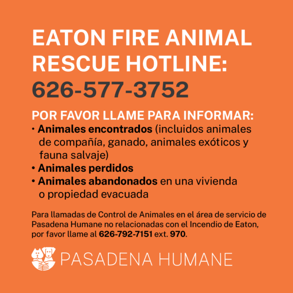 Eaton Fire Animal Assistance - Pasadena Humane